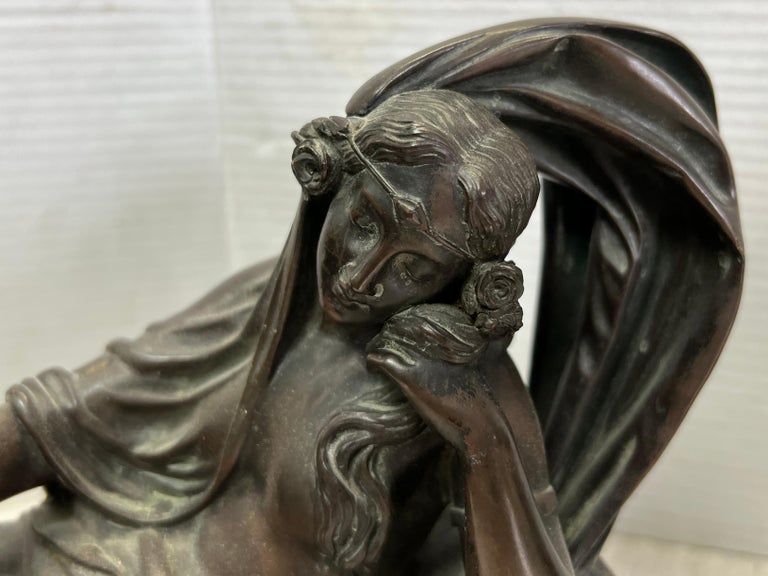 19th-C. Neo-Classical Style Bronze and Marble Reclining Male / Female ...