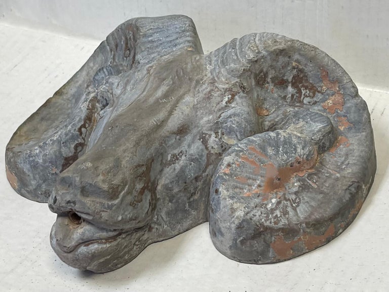 19th-C. Neo-Classical Style French Lead Ram Form Fountain / Wall Art ...