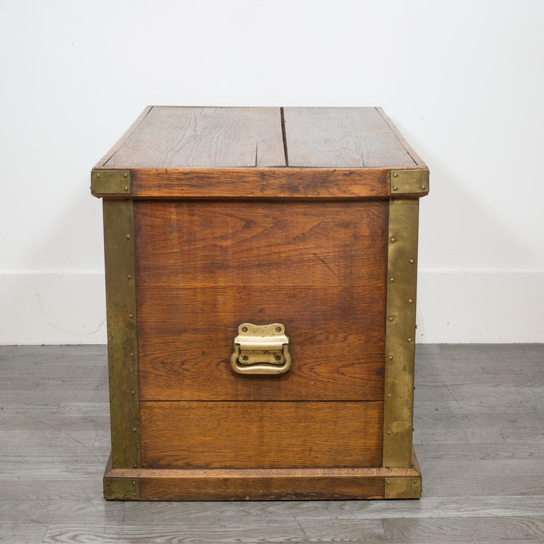19th Century Oak/Brass Campaign Trunk, circa 1800s For Sale at 1stDibs