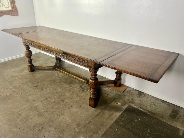 19th Century Oak Spanish Dining Table with Leaves For Sale at 1stDibs