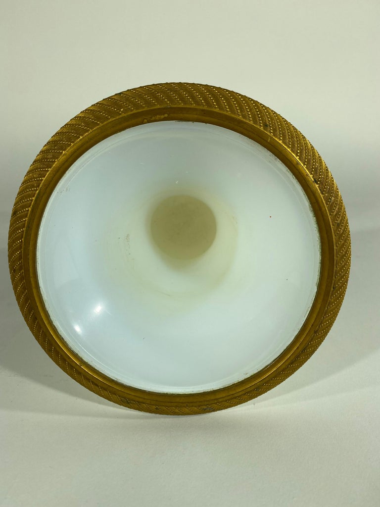 19th C Opaline Gilt Bronze Mounted Vasiform Vase For Sale at 1stDibs