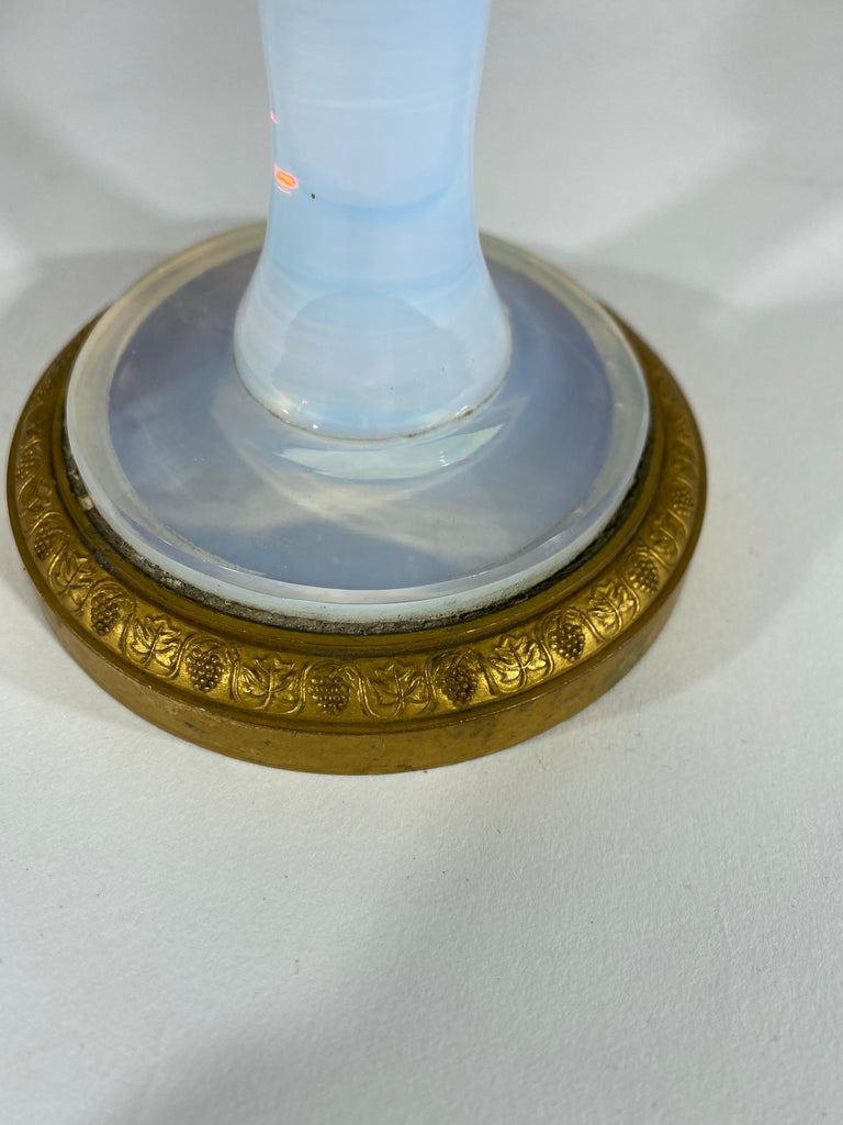 19th C Opaline Gilt Bronze Mounted Vasiform Vase For Sale at 1stDibs