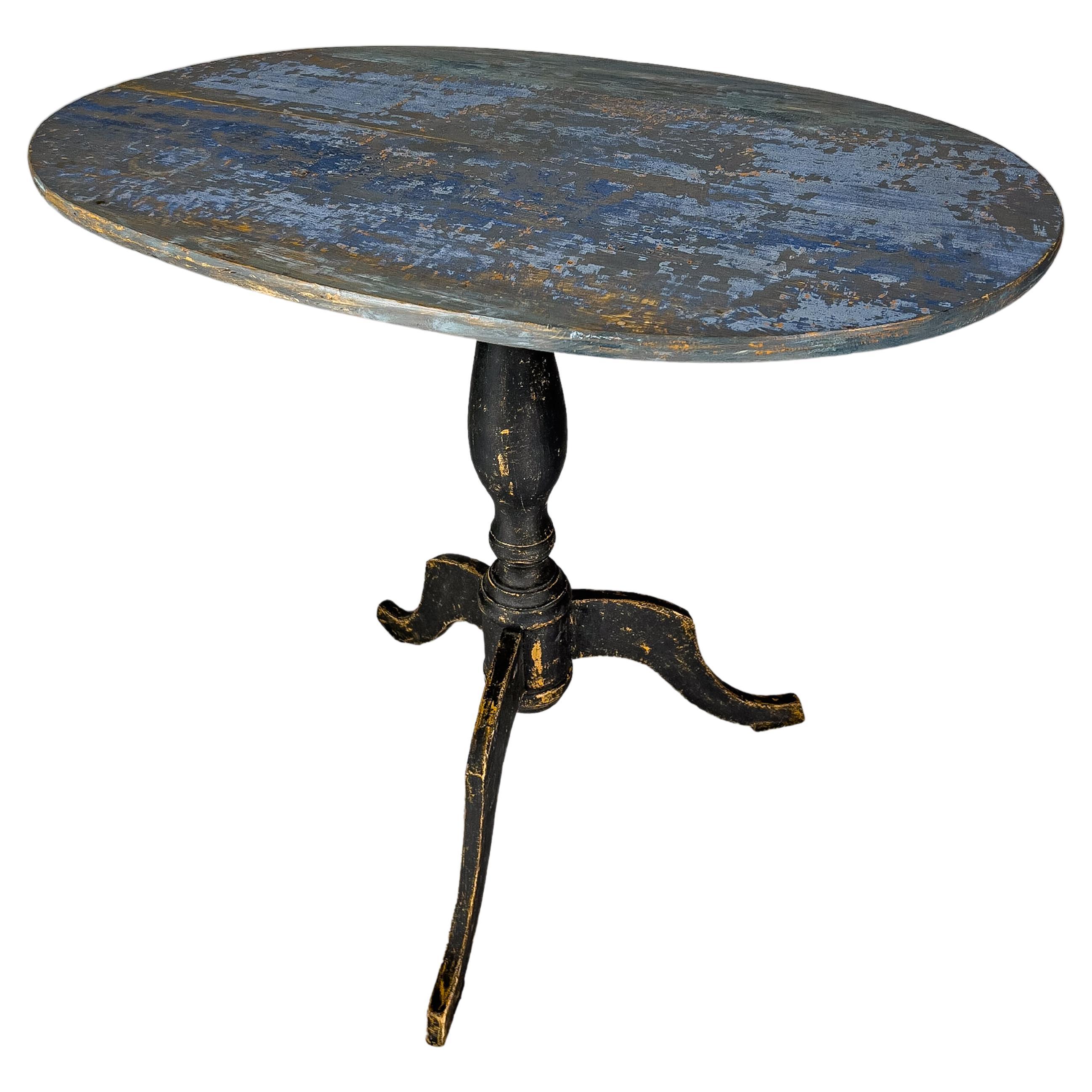 19th C. Oval Swedish Table with Painted Finish at 1stDibs