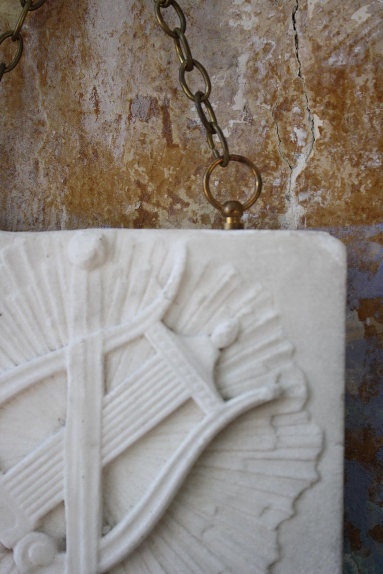 19th C Pair Carved Marble Lyres Rococo Architectural Elements Grand ...