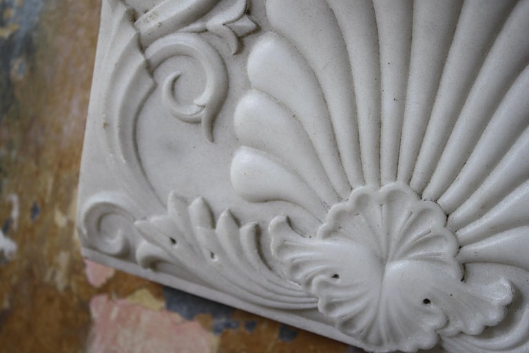 19th C Pair Carved Marble Scallop Rococo Architectural Element Corbels ...
