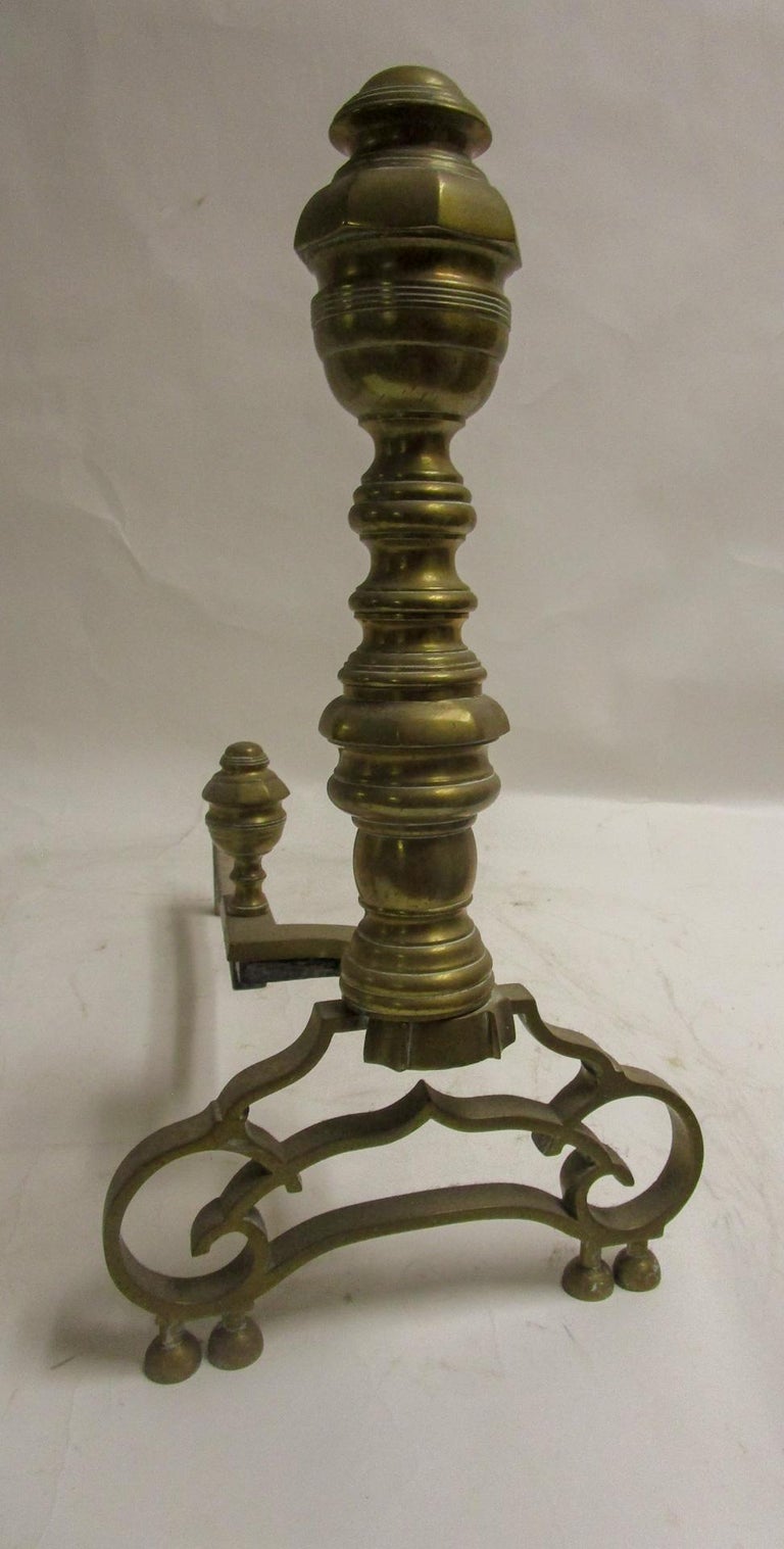 19th c Pair English Victorian Andiron Firedog Pair For Sale at 1stDibs