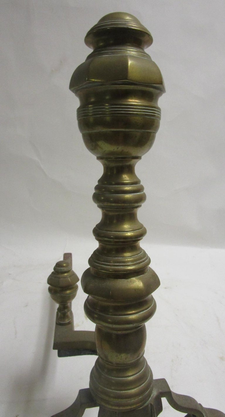 19th c Pair English Victorian Andiron Firedog Pair For Sale at 1stDibs