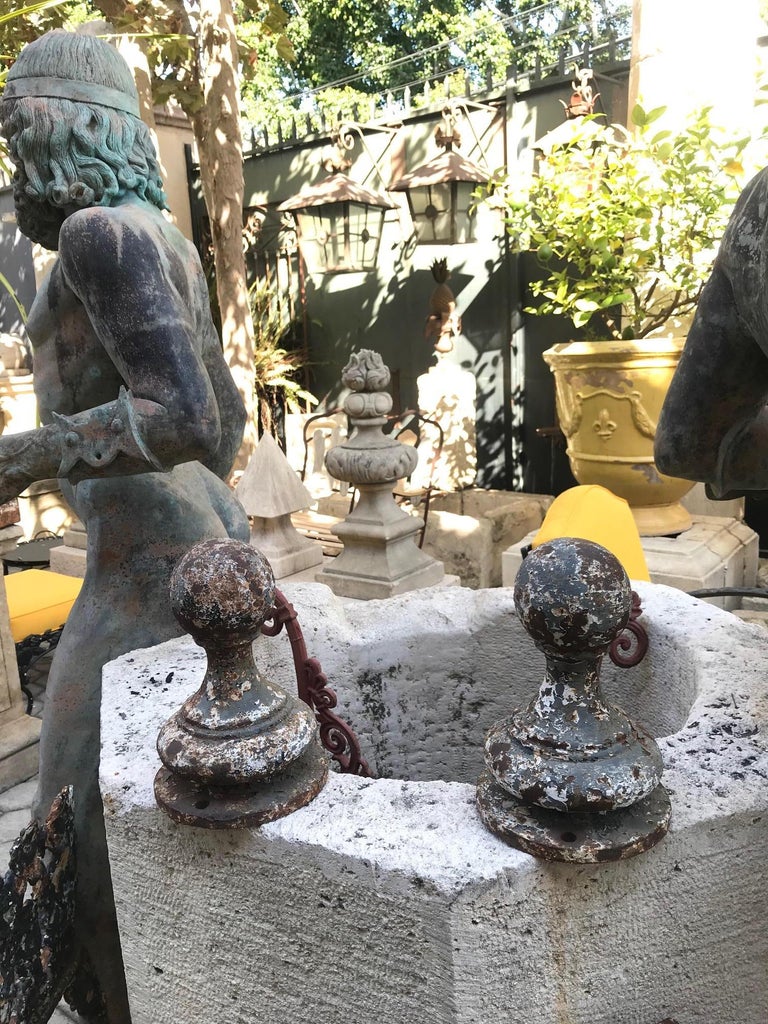 Metal Ball Finials Garden Entrance Post Round Spherical Antique ...