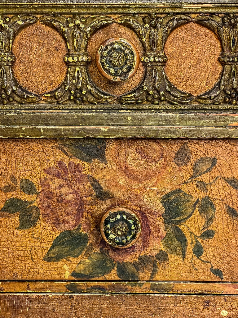 19th c. Pair of Antique Painted Commodes For Sale at 1stDibs