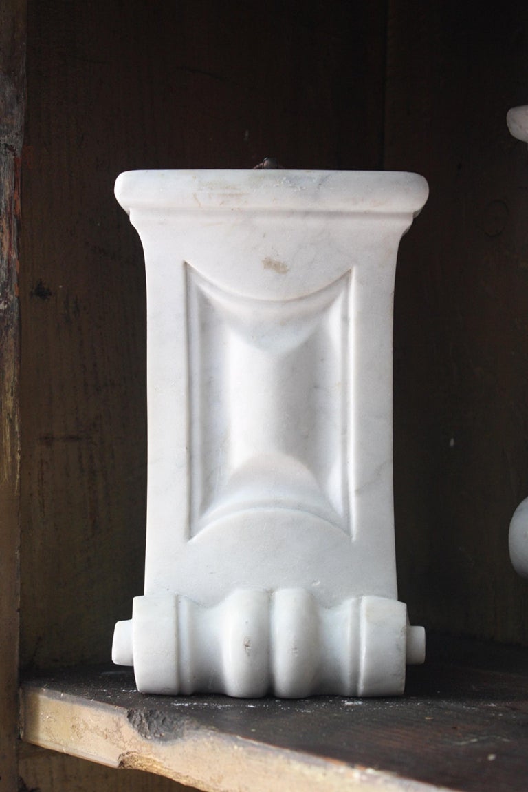 19th C Pair of Carved Marble Corbels Decorative Architectural Elements ...