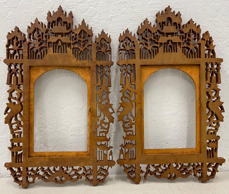 19th Century Pair of Hand Carved Anglo Indian Teak Wood Picture Frames ...