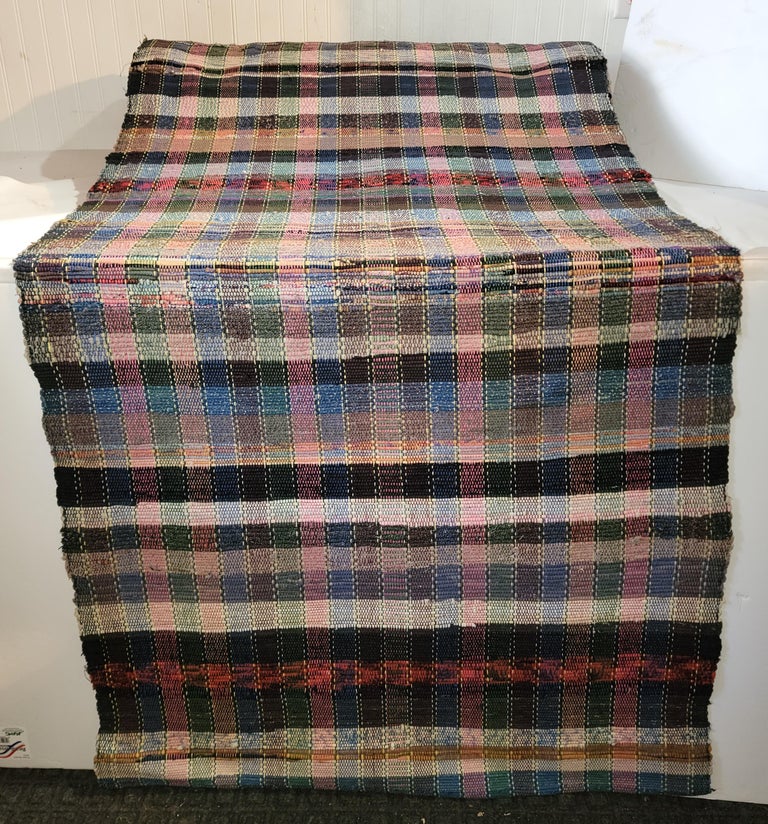 19th C Rag Rug Runner Rug For Sale at 1stDibs