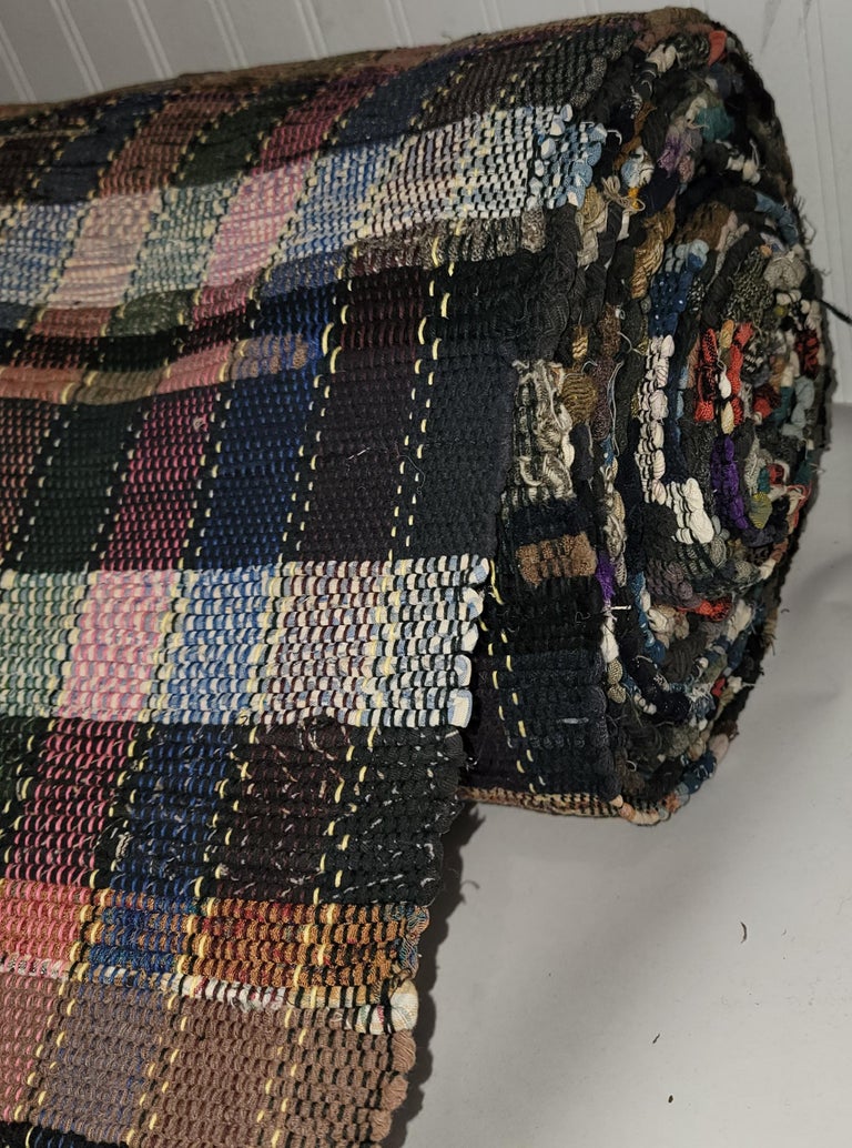 19th C Rag Rug Runner Rug For Sale at 1stDibs