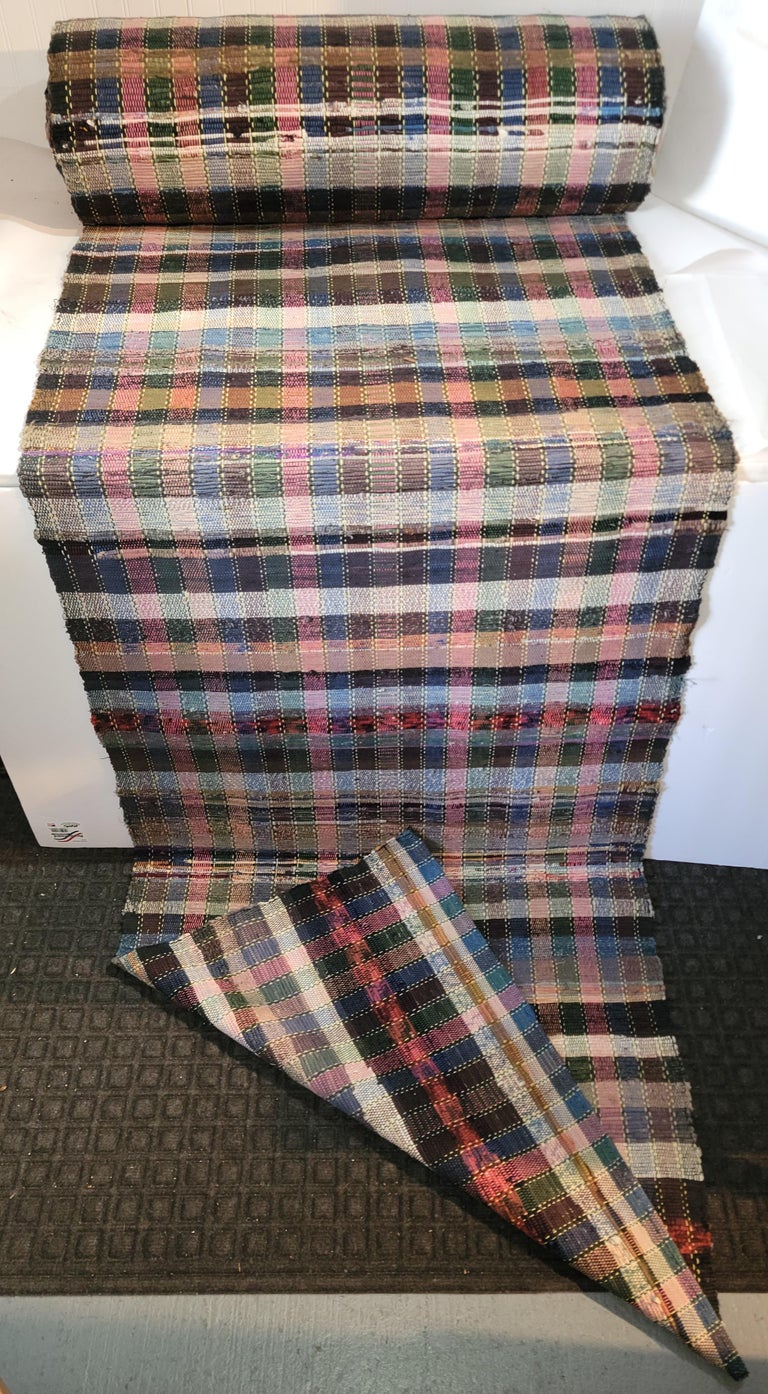 19th C Rag Rug Runner Rug For Sale at 1stDibs