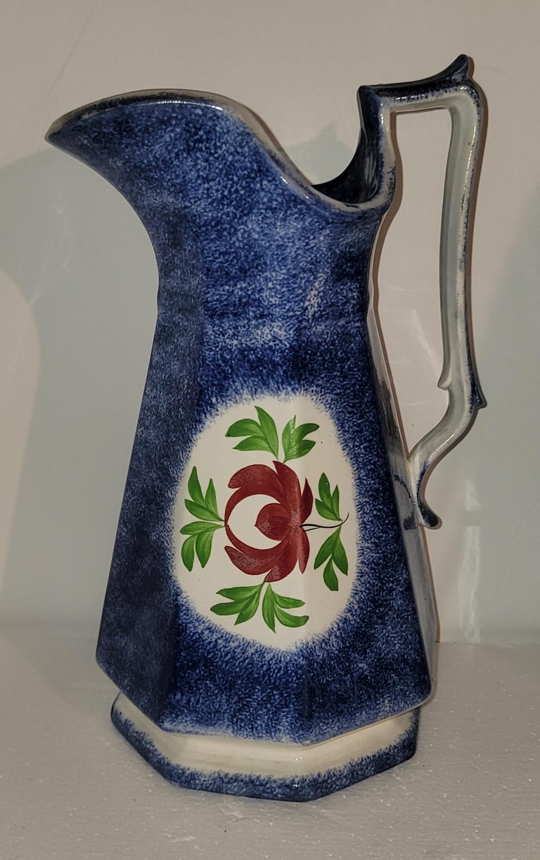 19th C Rare Spatter Ware Wash Bowl and Set For Sale at 1stDibs