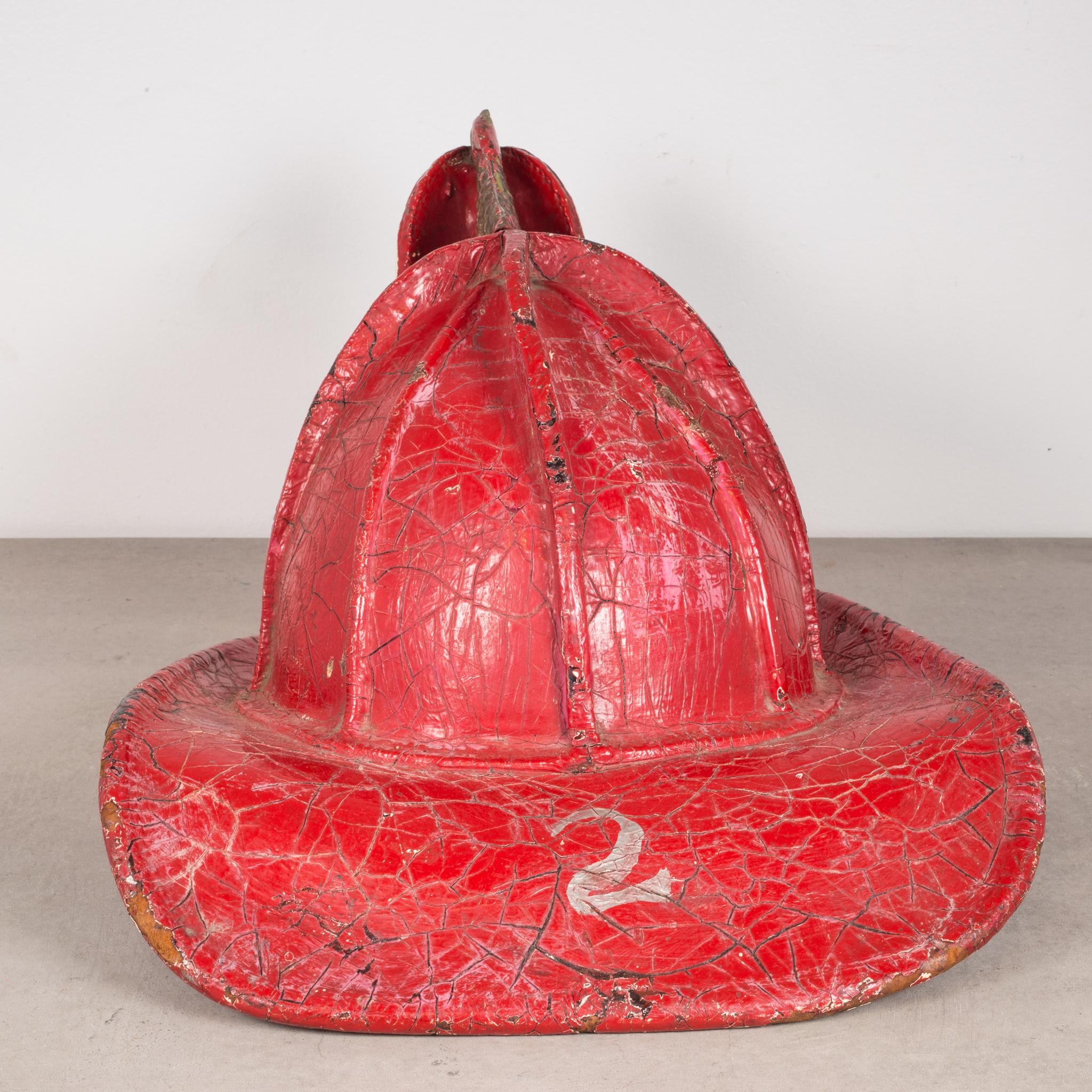 19th Century Red Leather Fireman's Helmet with High Eagle, circa 1800s ...