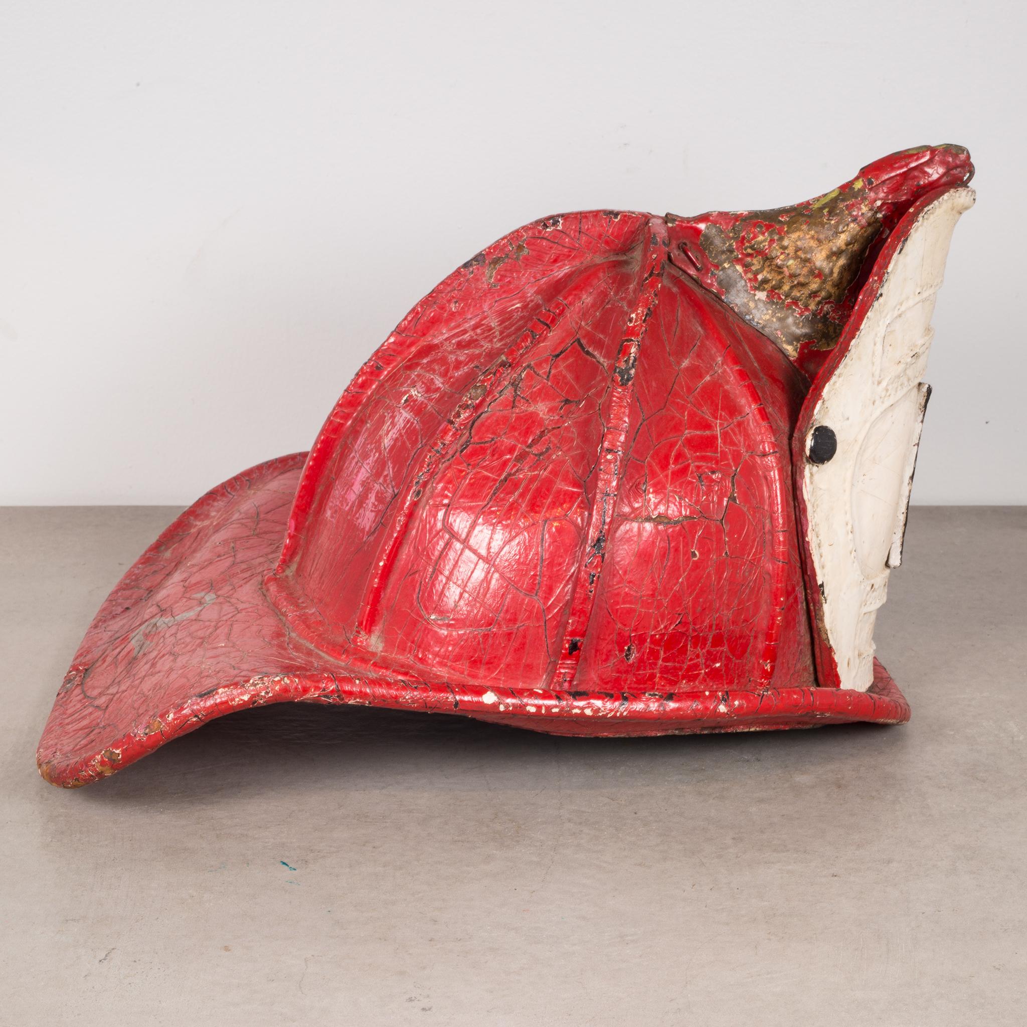 19th Century Red Leather Fireman's Helmet with High Eagle, circa 1800s ...