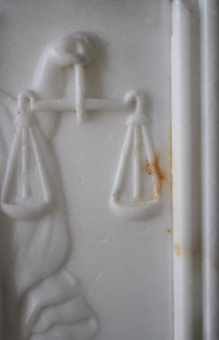 19th C Regency Adam Style Veritas and Themis Marble Goddess Tablets ...