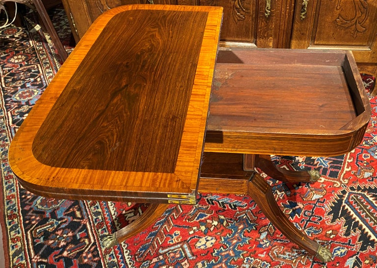 19th C Regency Banded Gaming Table in Rosewood with Baize Interior For ...