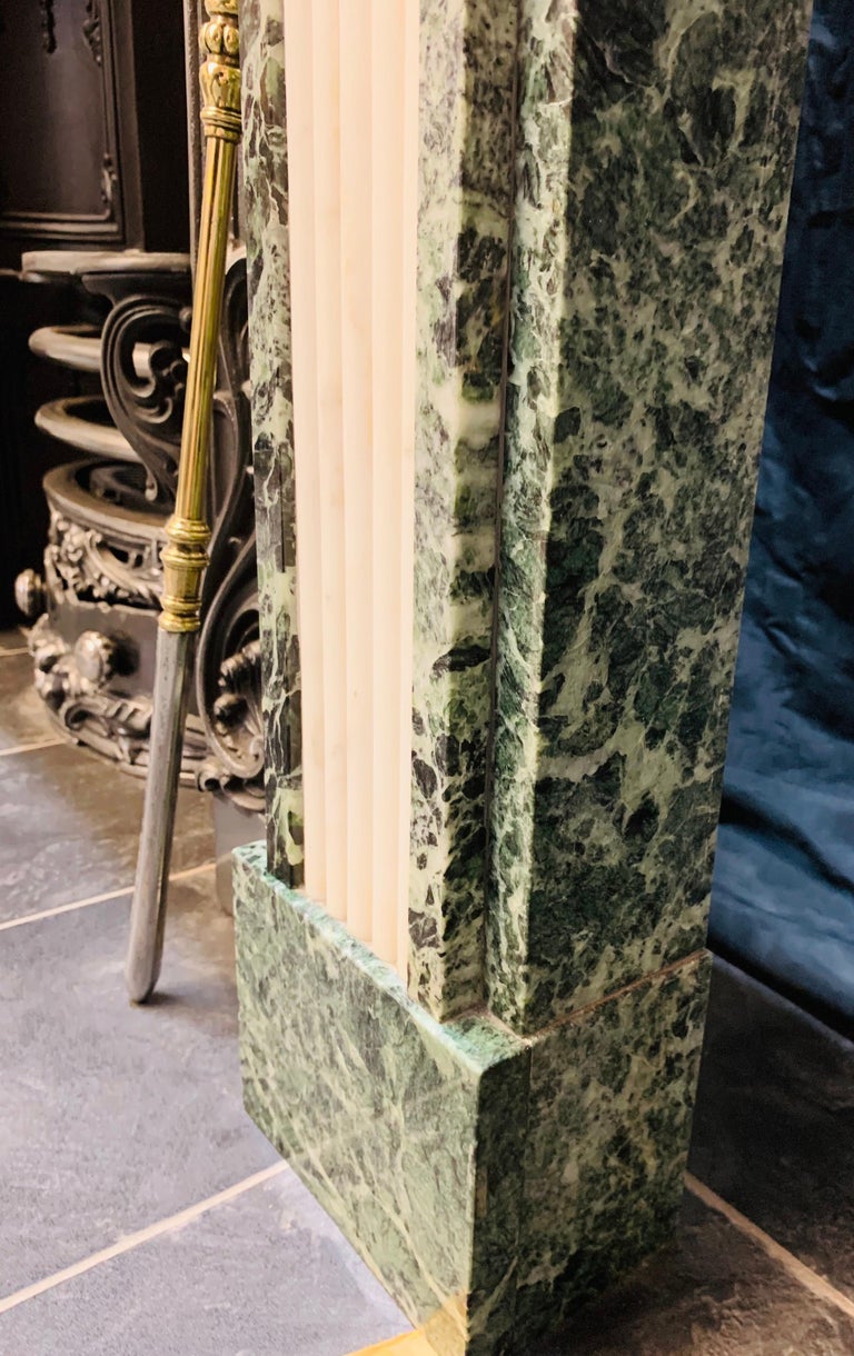 19th C Regency Style Verde Tinos Marble Fireplace Surround with Ormolu ...