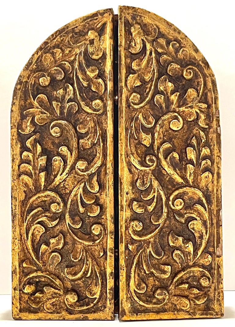 19th C. Spanish Colonial Carved Giltwood Triptych of Virgin Mary and Christ Child For Sale at ...