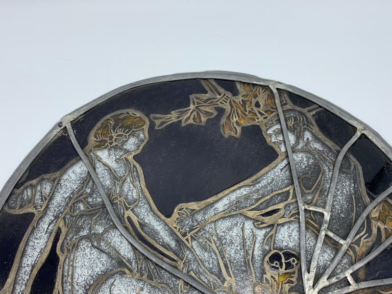 19th Century Stained Glass and Lead Greek God and Goddess Circular ...