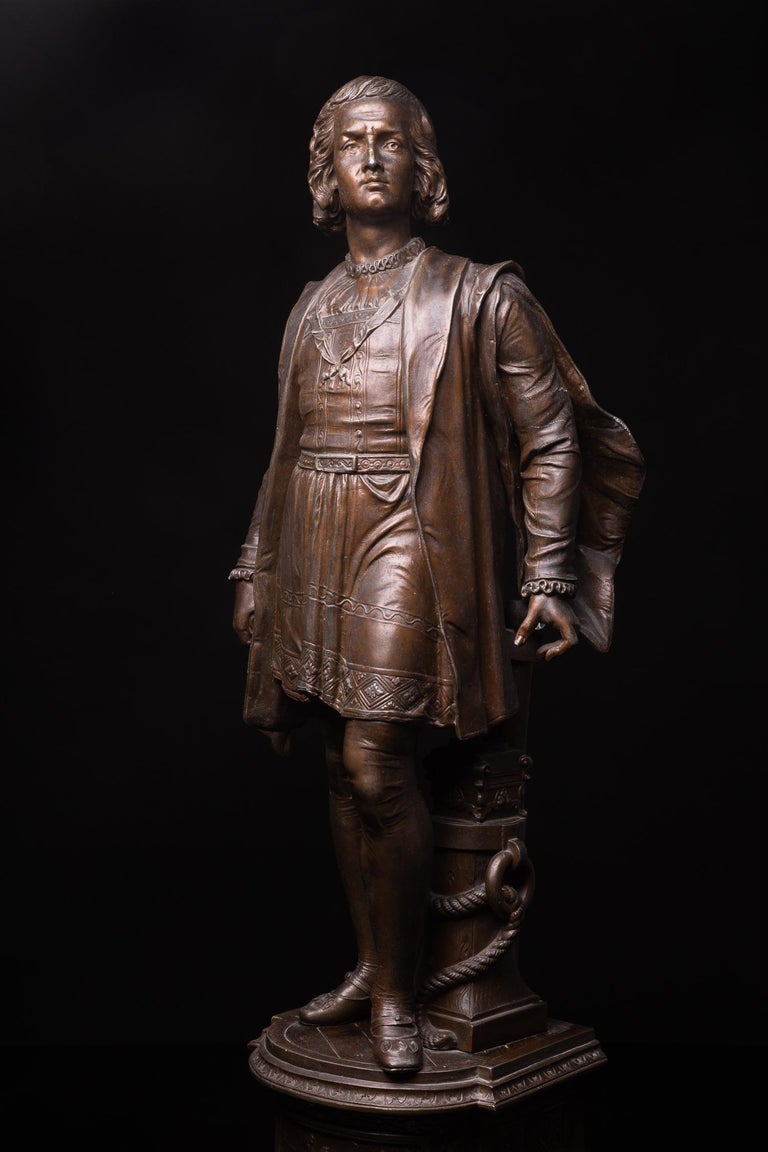 19th C Statue Christopher Columbus Sets Foot on American Soil in 1492 ...