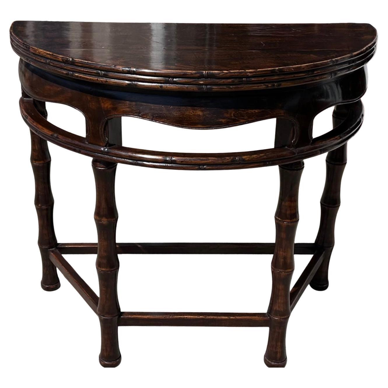 18th C Style George III Inlaid Demilune Console Table by Burton-Ching ...