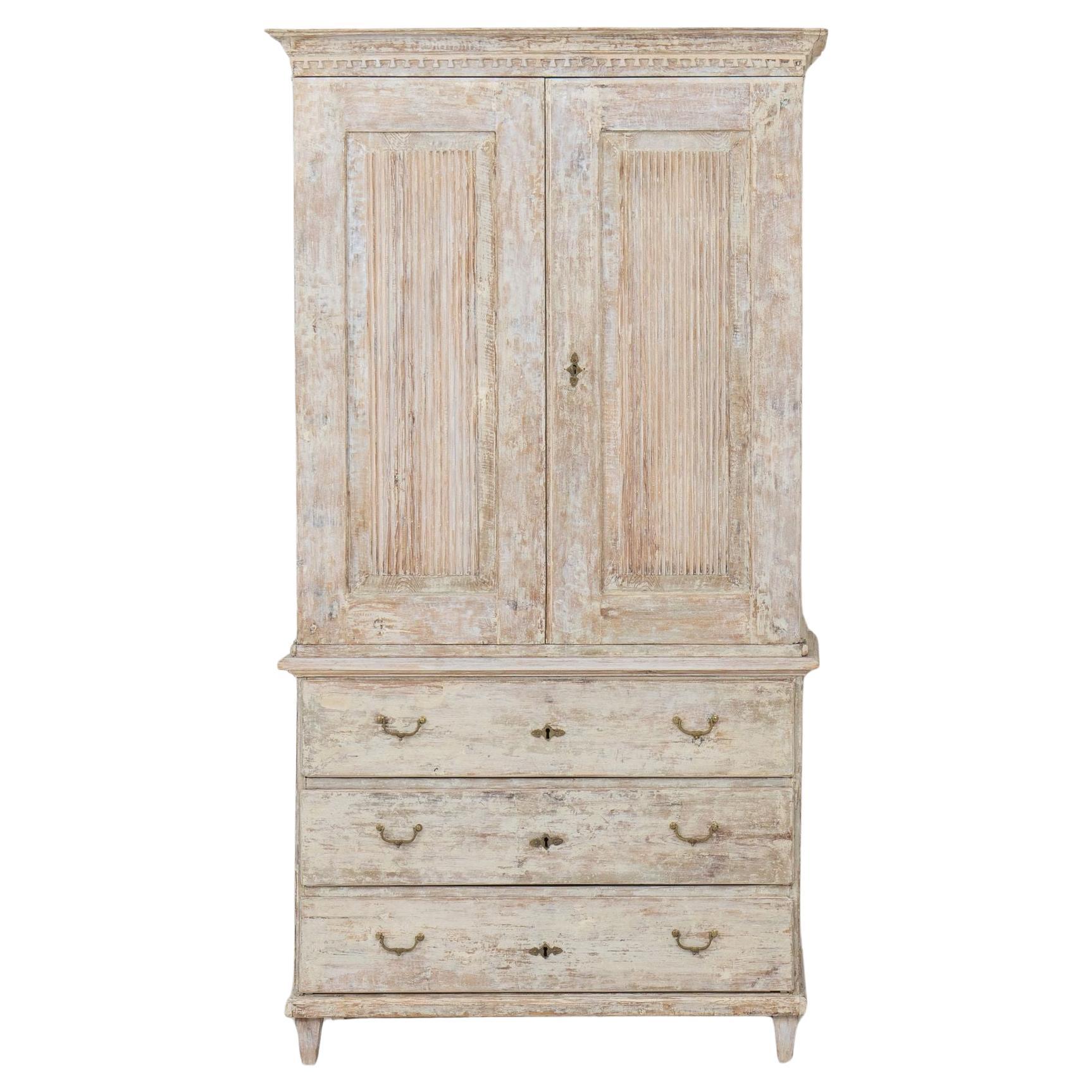 19th c. Swedish Gustavian Period Cabinet in Original Paint For Sale at ...