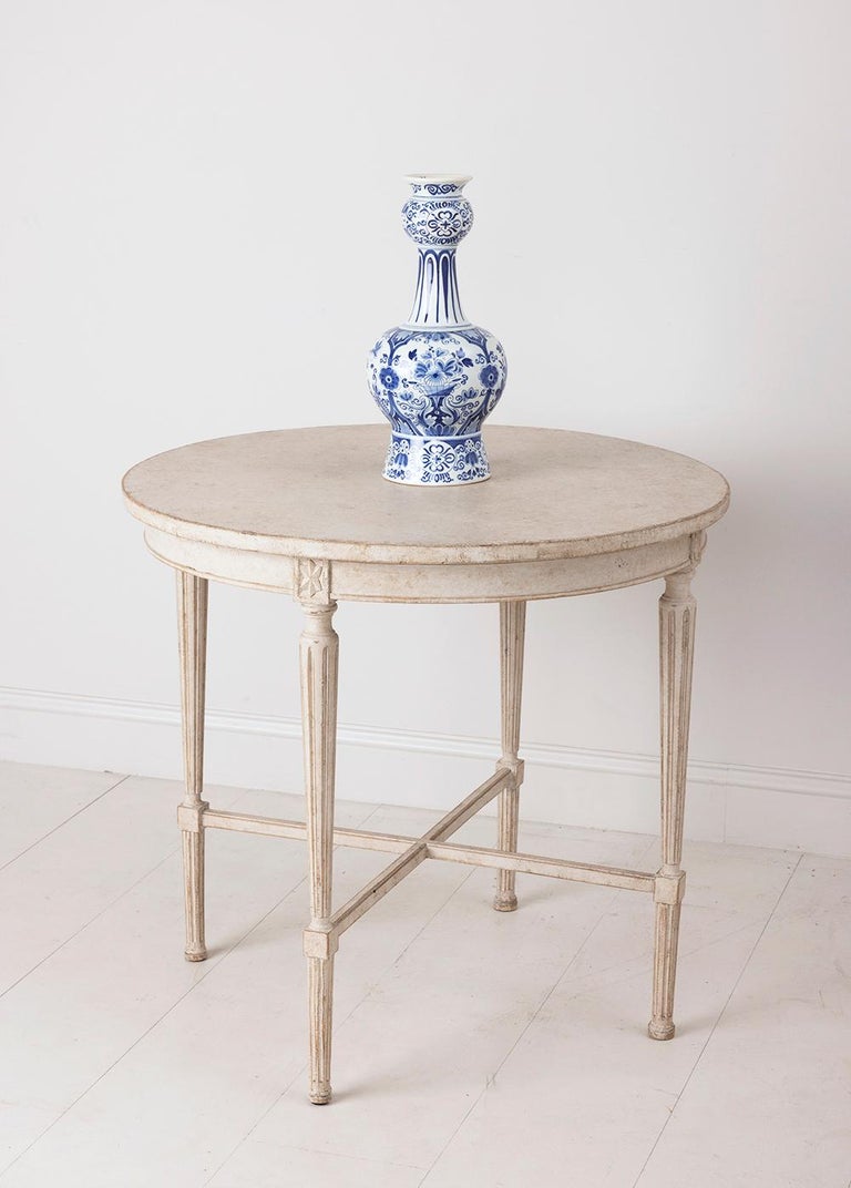19th C. Swedish Late Gustavian Style Painted Round Table For Sale at ...