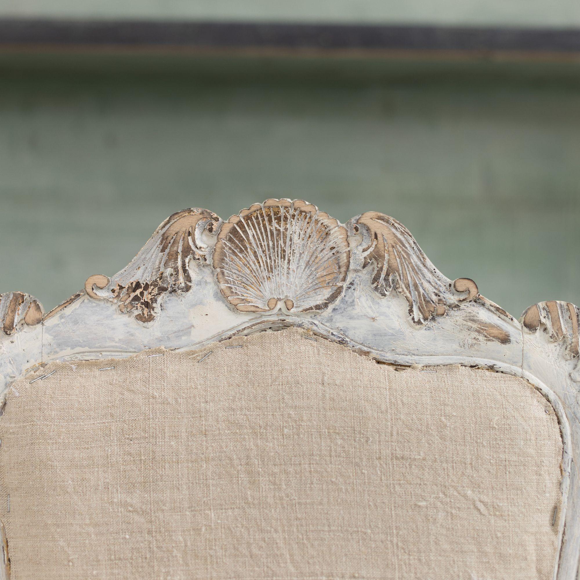 19th c. Swedish Rococo Settee or Sofa Bench in Original Paint For Sale ...
