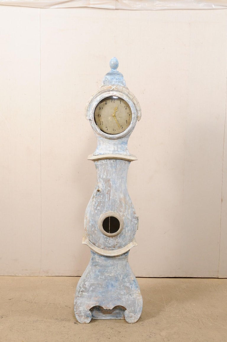 19th Century Swedish Wood Floor Clock with Scraped Finish and New ...