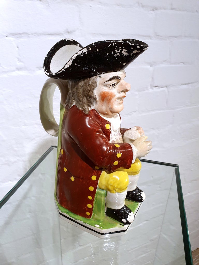 19th Century Traditional Staffordshire Pottery Toby Jug at 1stDibs