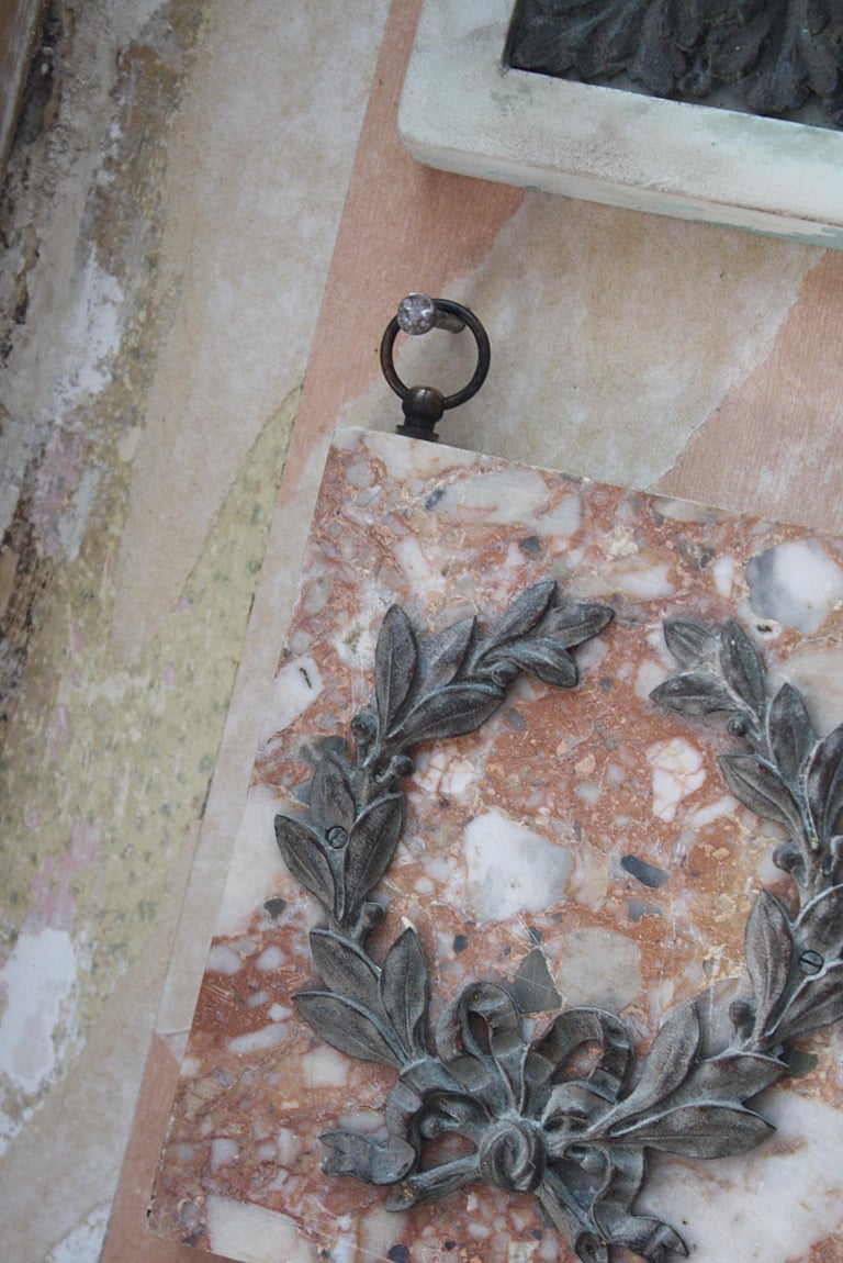 19th C Trio of Carved Marble and Bronze Decorative Architectural ...