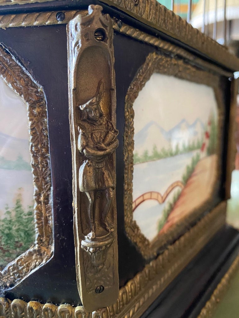 19th C. Triple Singing Automaton Singing Birds Gilt Mechanical Antiques ...