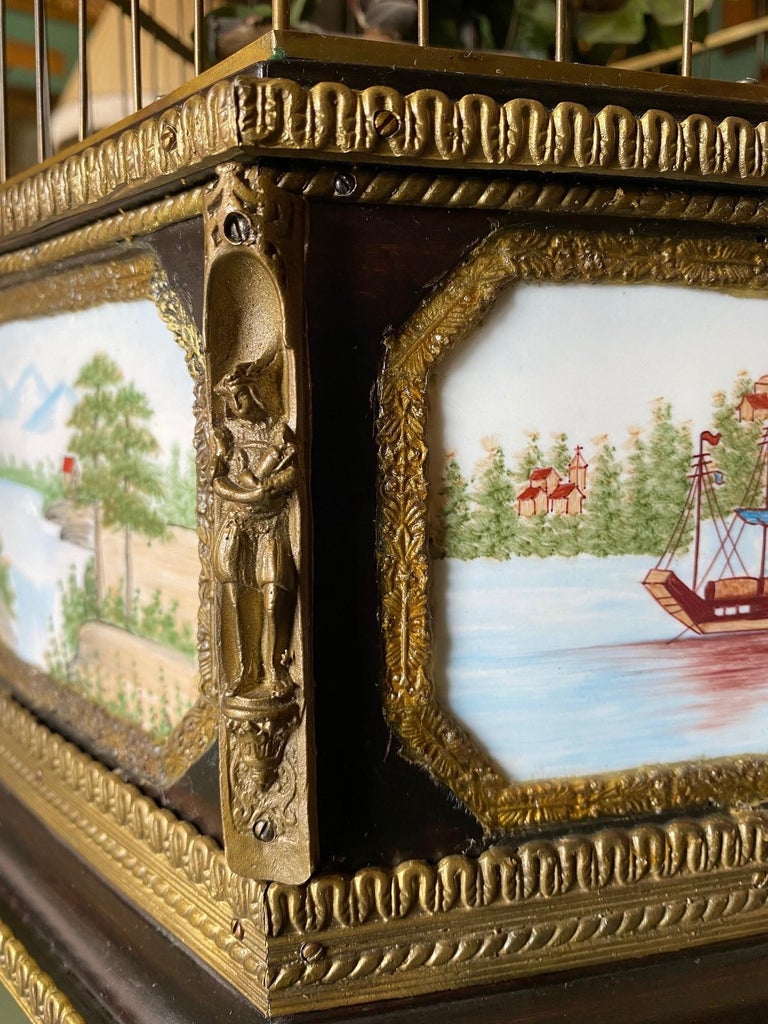 19th C. Triple Singing Automaton Singing Birds Gilt Mechanical Antiques ...