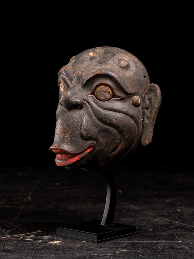 19th Century Unusual Balinese Hanuman Mask in Polychromed Light Wood ...