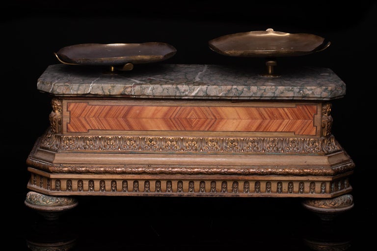 19th C Wonderful Spanish Shop Scale with Original Set of Weights For ...