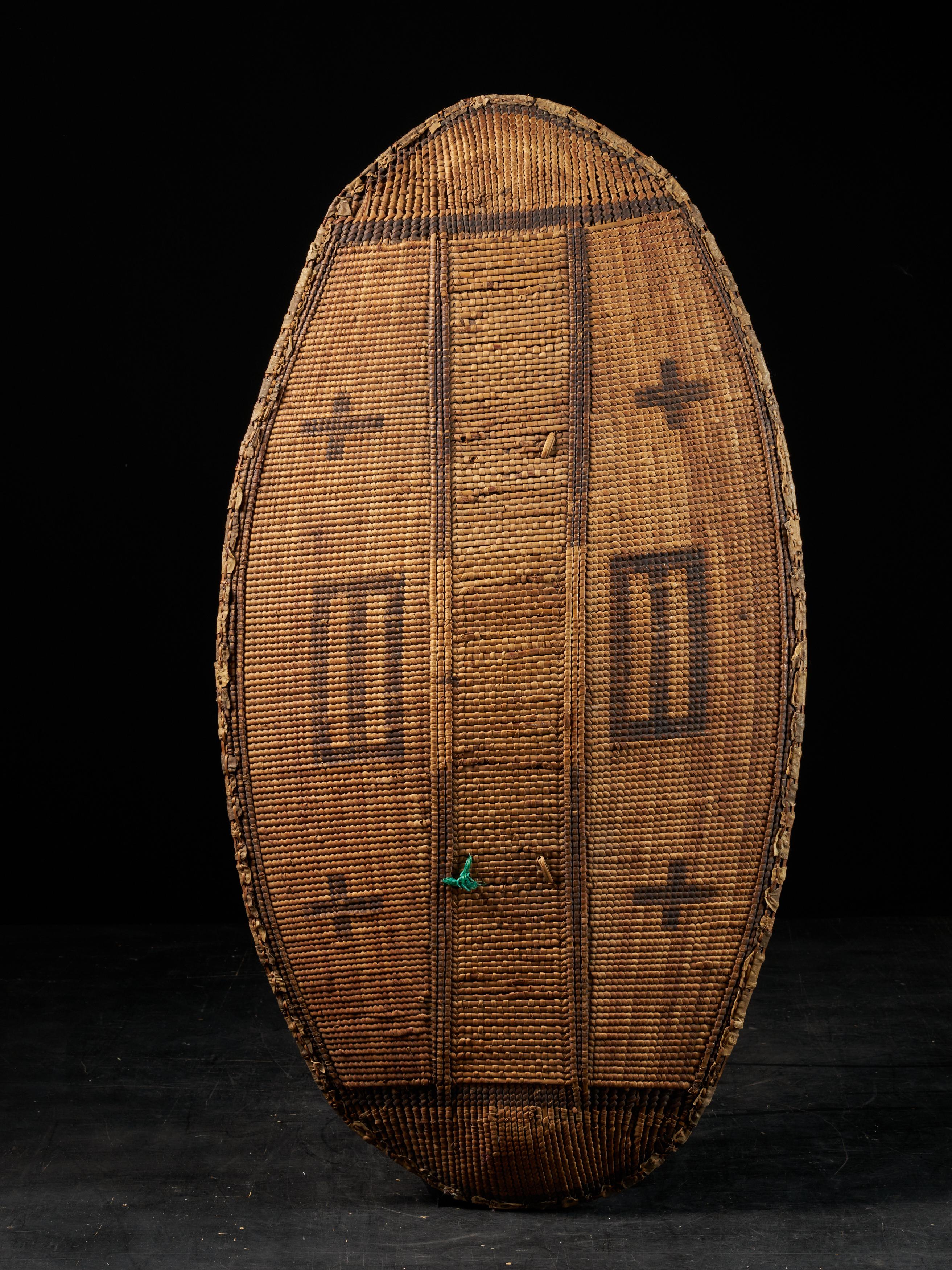 19th Century Woven Wicker and Wood Azande War Shield, DRC at 1stDibs