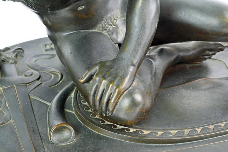 19th Century Bronze Statue the Dying Gaul by B. Boschetti Roma after ...