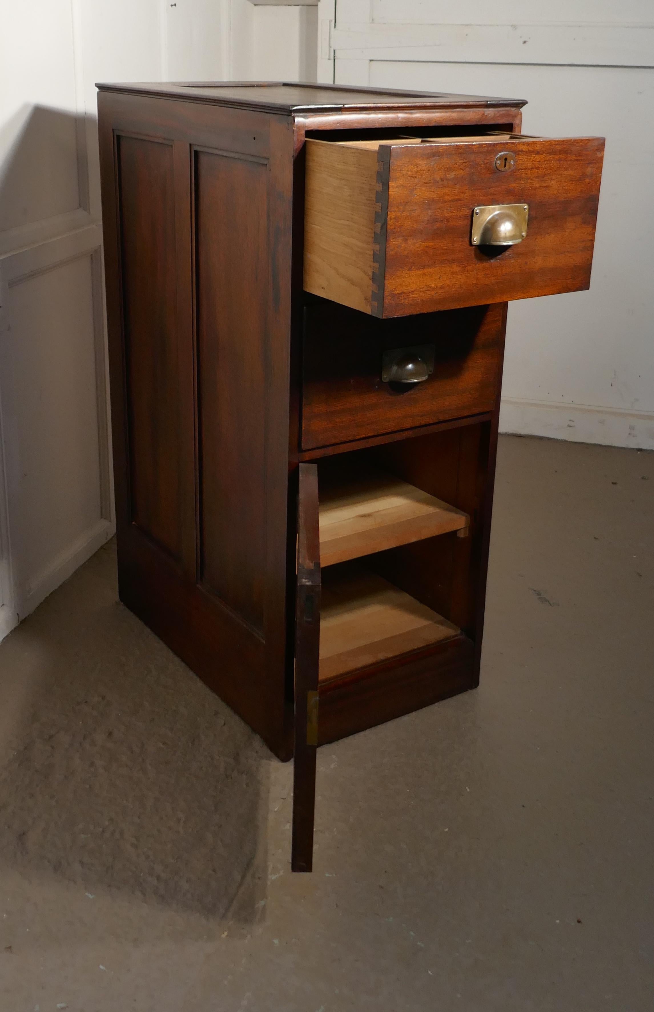 Mahogany Banker’s Drawers and Safe Cupboard Pedestal, Strong Cupboard ...