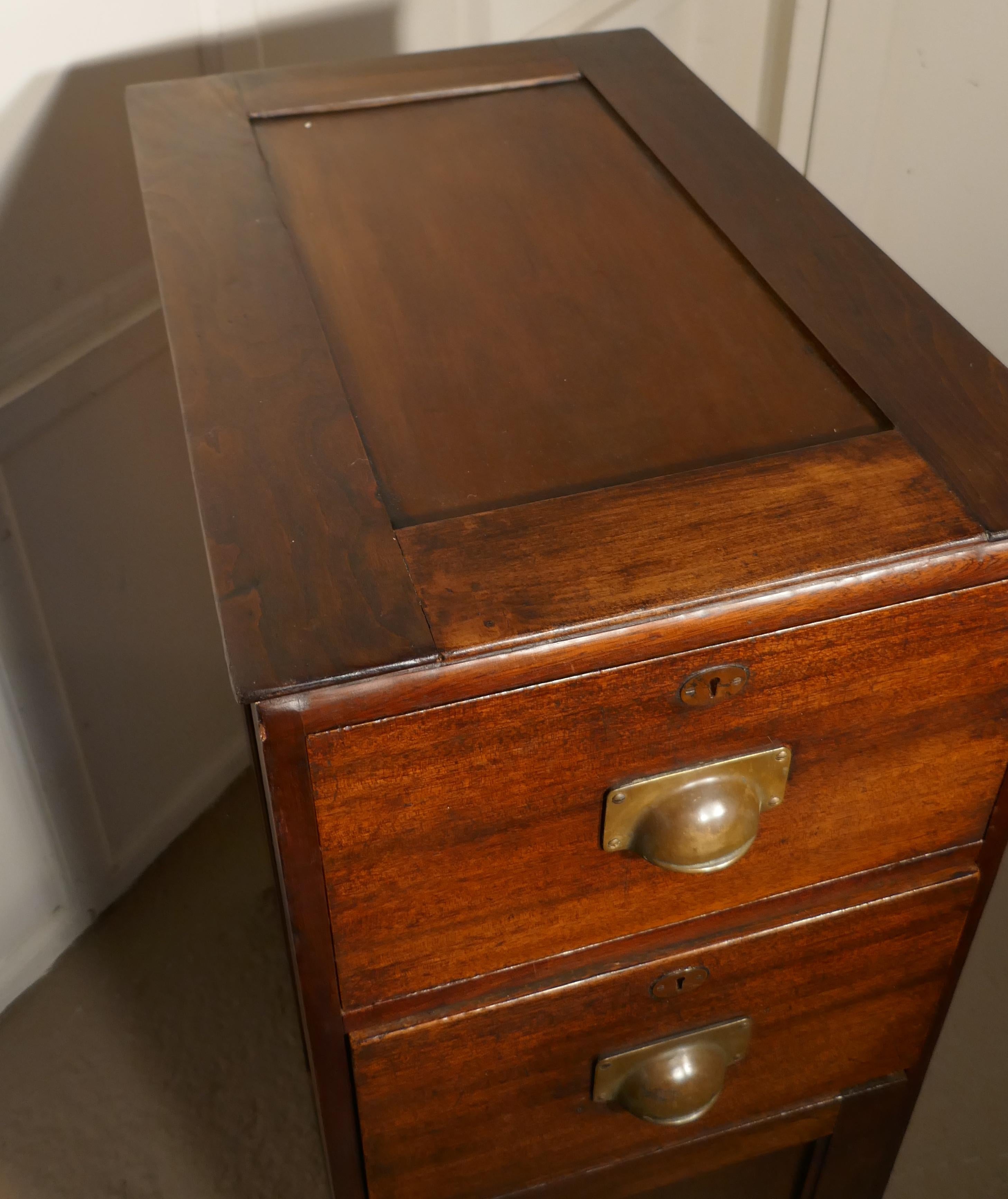 Mahogany Banker’s Drawers and Safe Cupboard Pedestal, Strong Cupboard ...