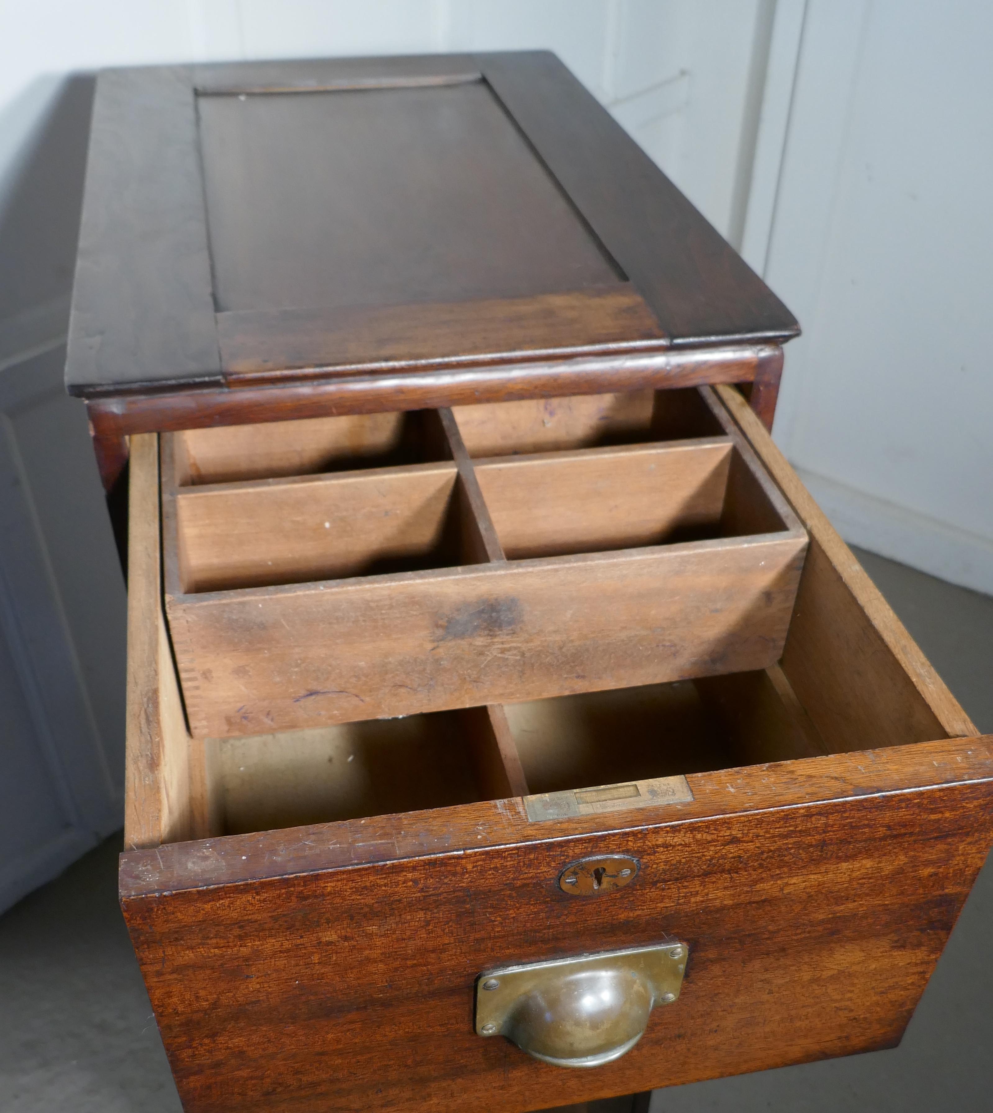 Mahogany Banker’s Drawers and Safe Cupboard Pedestal, Strong Cupboard ...
