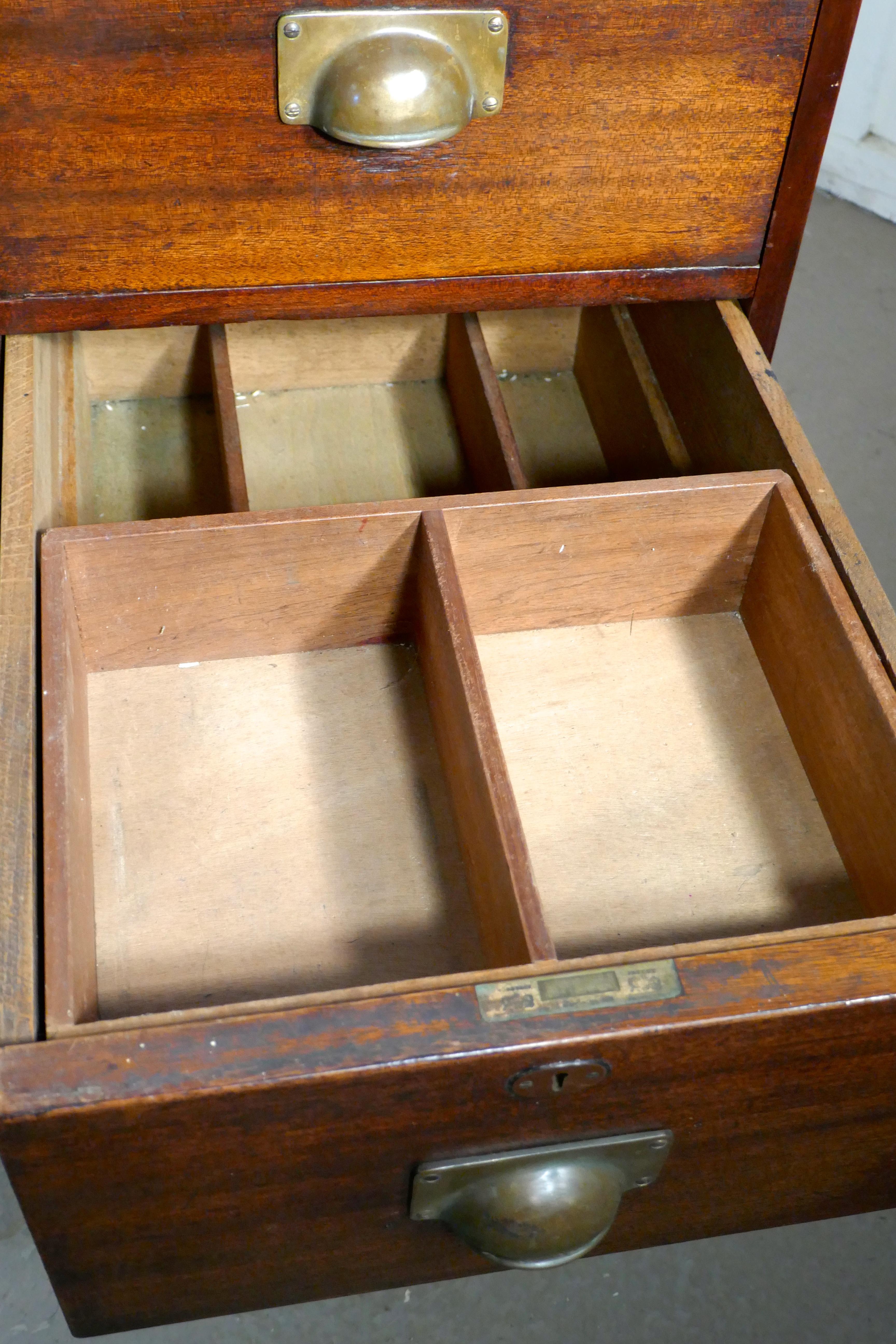 Mahogany Banker’s Drawers and Safe Cupboard Pedestal, Strong Cupboard ...