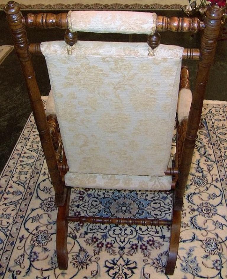 19th Centruy, American Hunzinger Style Walnut Platform Rocking Chair at ...