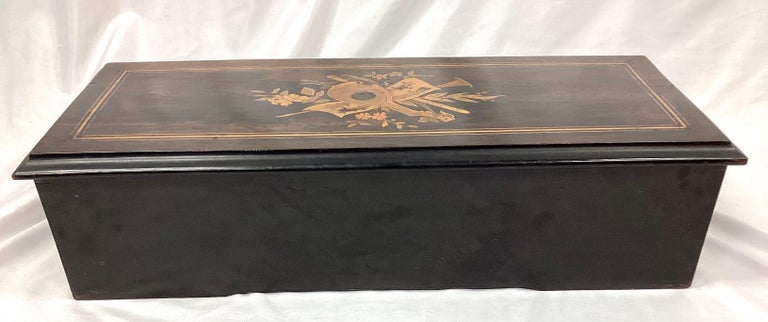 19th Century 12 Tune Cylinder Music Box Inlaid Case Works Great For ...