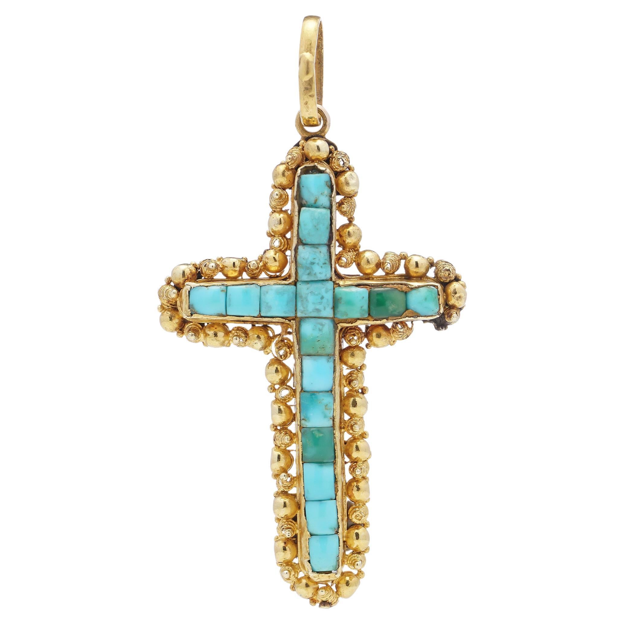 Victorian 20kt. yellow gold Granulated Amethyst 8-point Maltese cross ...