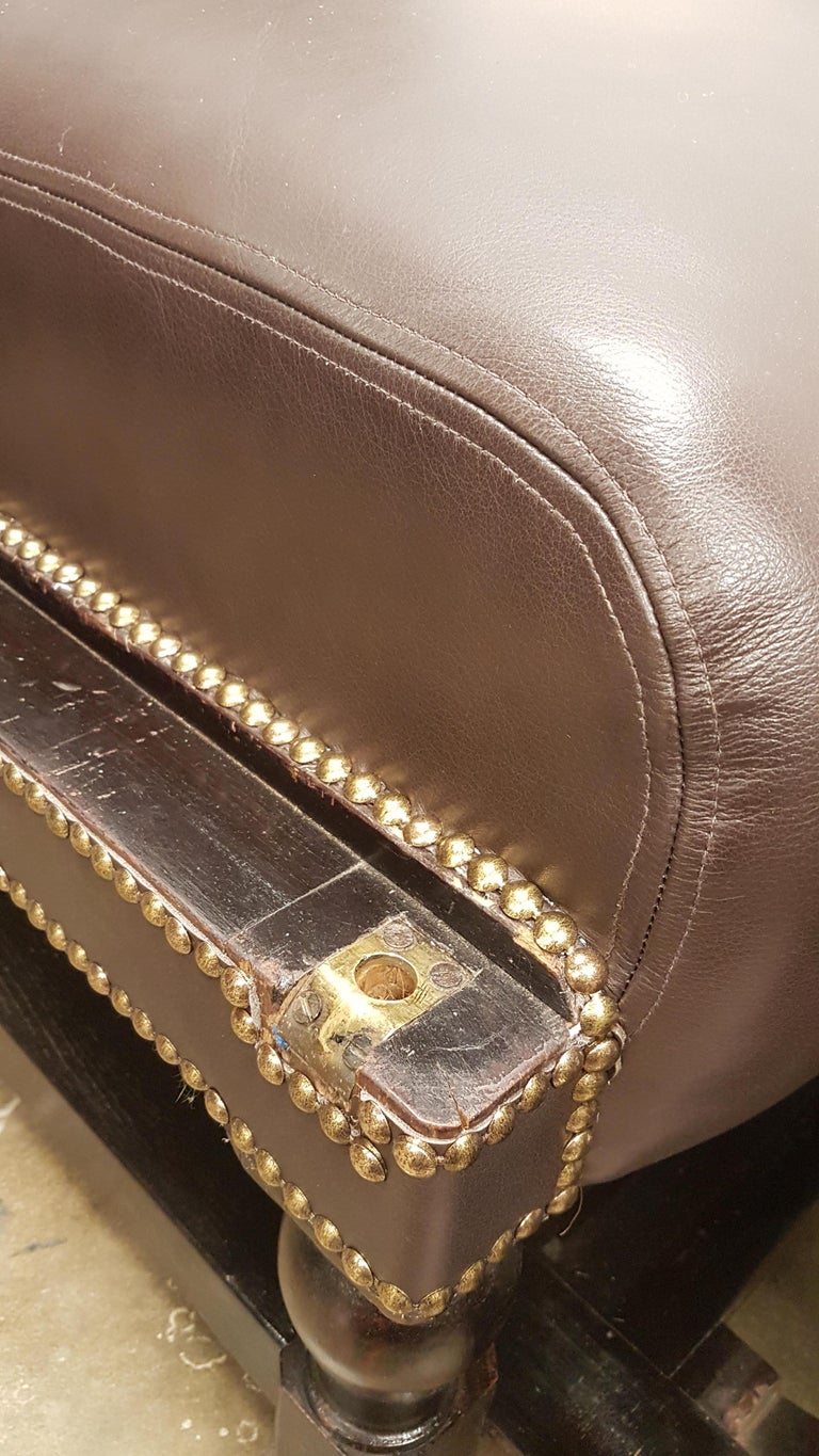 19th Century Adjustable Armchair in Connolly Leather For Sale at ...