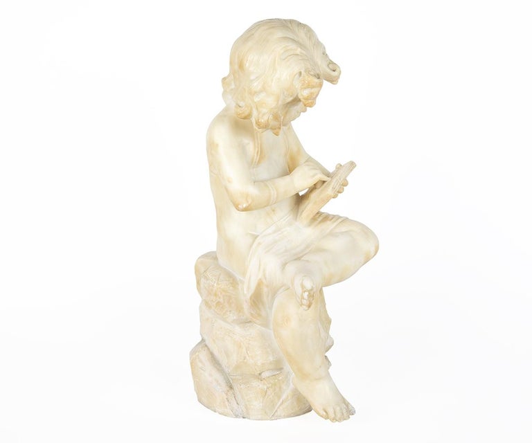 19th Century Alabaster Statue of Little Girl at 1stDibs
