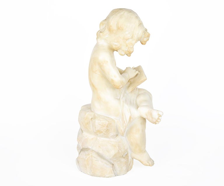 19th Century Alabaster Statue of Little Girl at 1stDibs